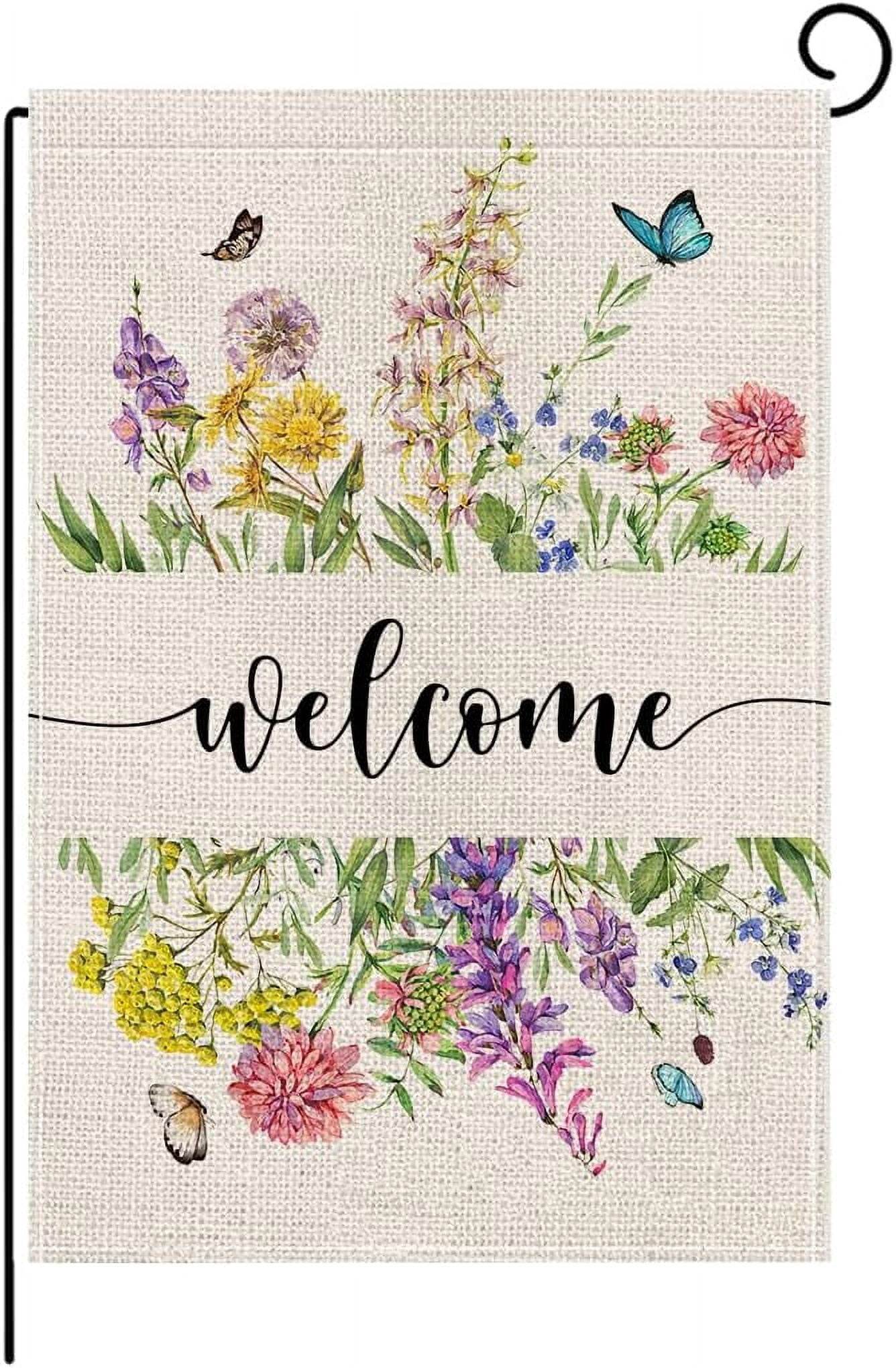 Spring Summer Floral Garden Flag 12x28 inch Vertical Double Sided ...