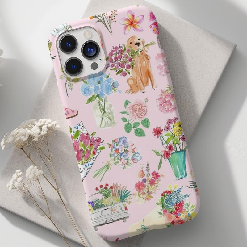 Spring Summer Floral Protective Case for iPhone 11 12 13 14 15 16 17 ...