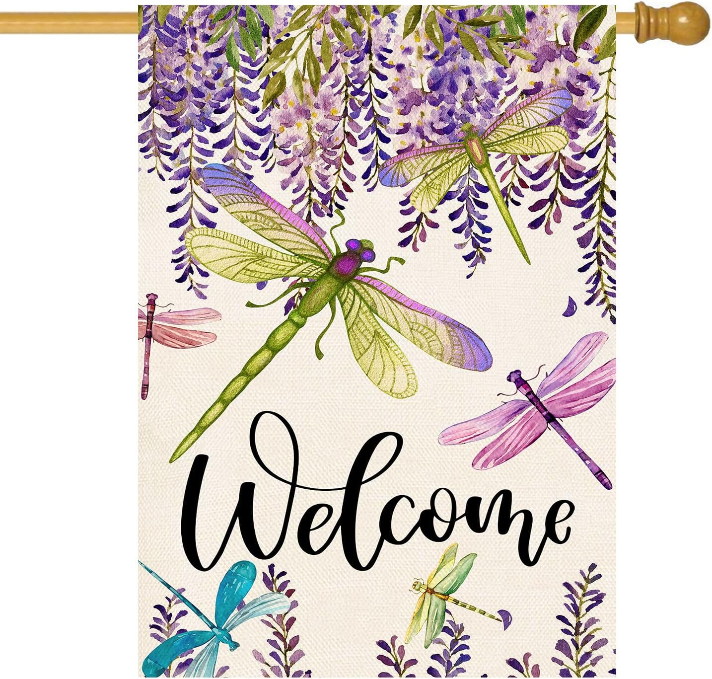 Spring Summer Floral Welcome Garden Flag Outdoor Butterfly Sakura ...