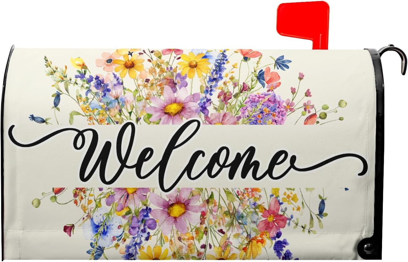 Spring Summer Floral Wreath Mailbox Cover - Standard 18"x21" Farmhouse ...