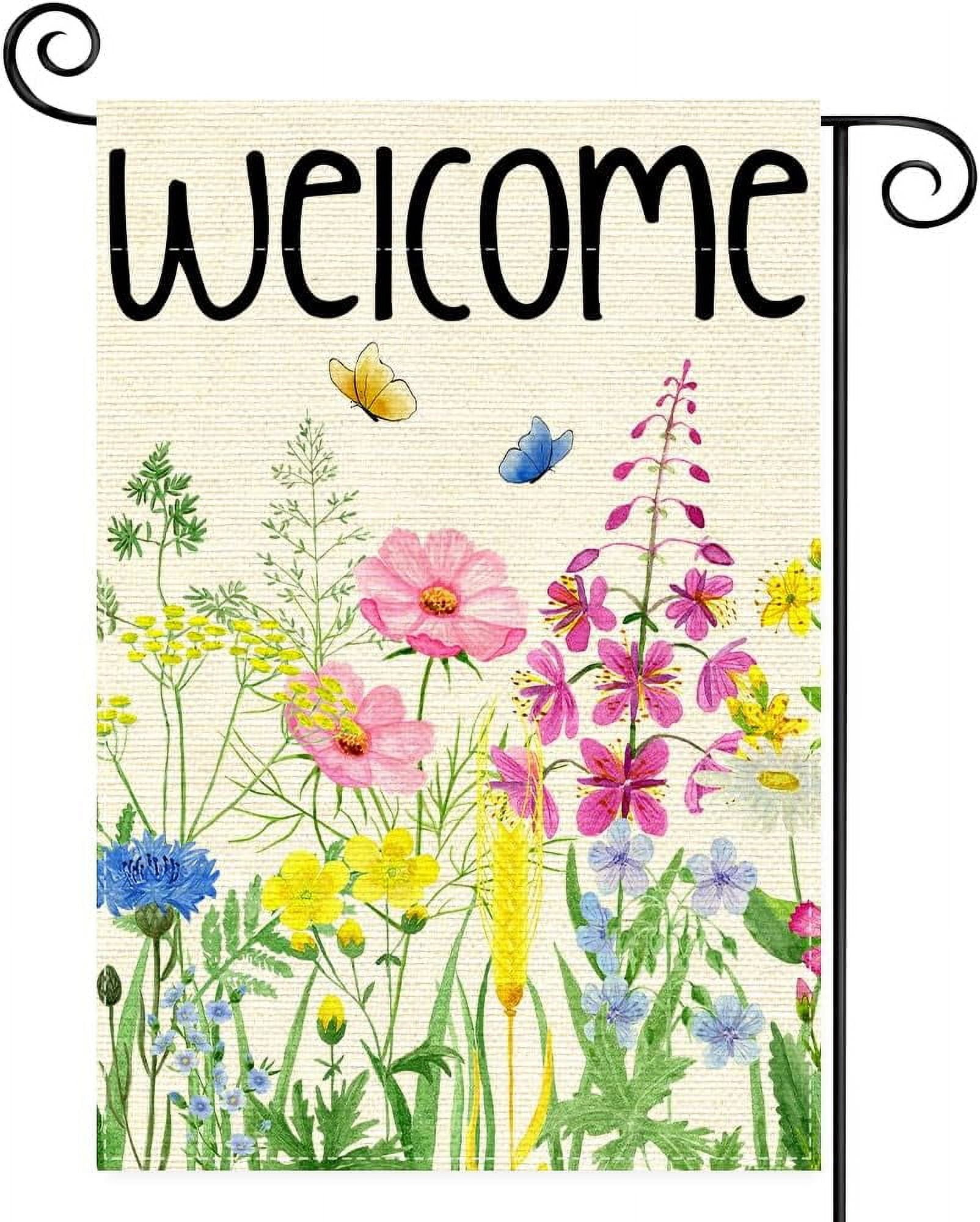 Spring Summer Flower Butterfly Small Garden Flag Double Sided, Best ...
