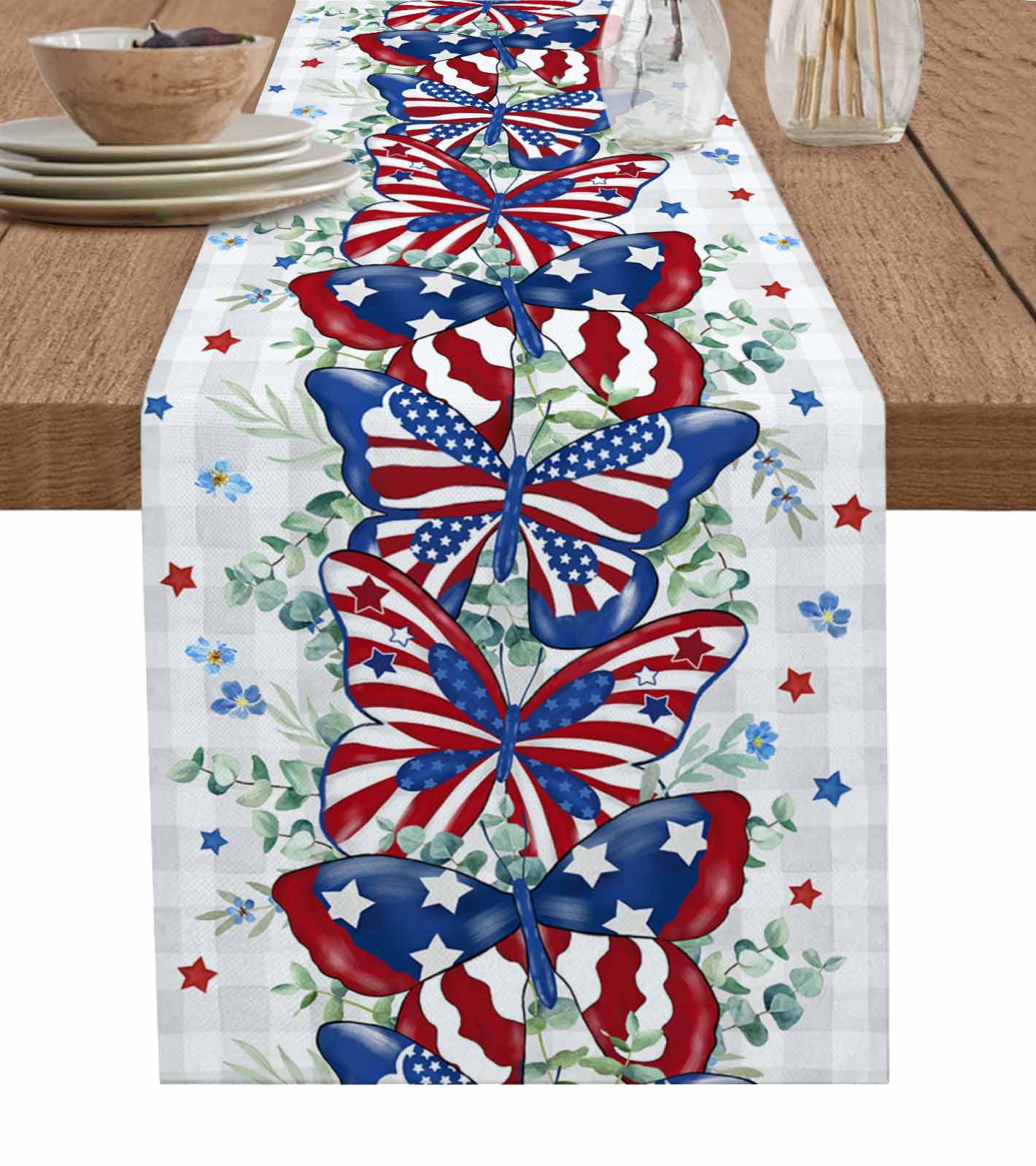 Spring Summer Flower Butterfly Table Runner ration Home r Dinner Table ...