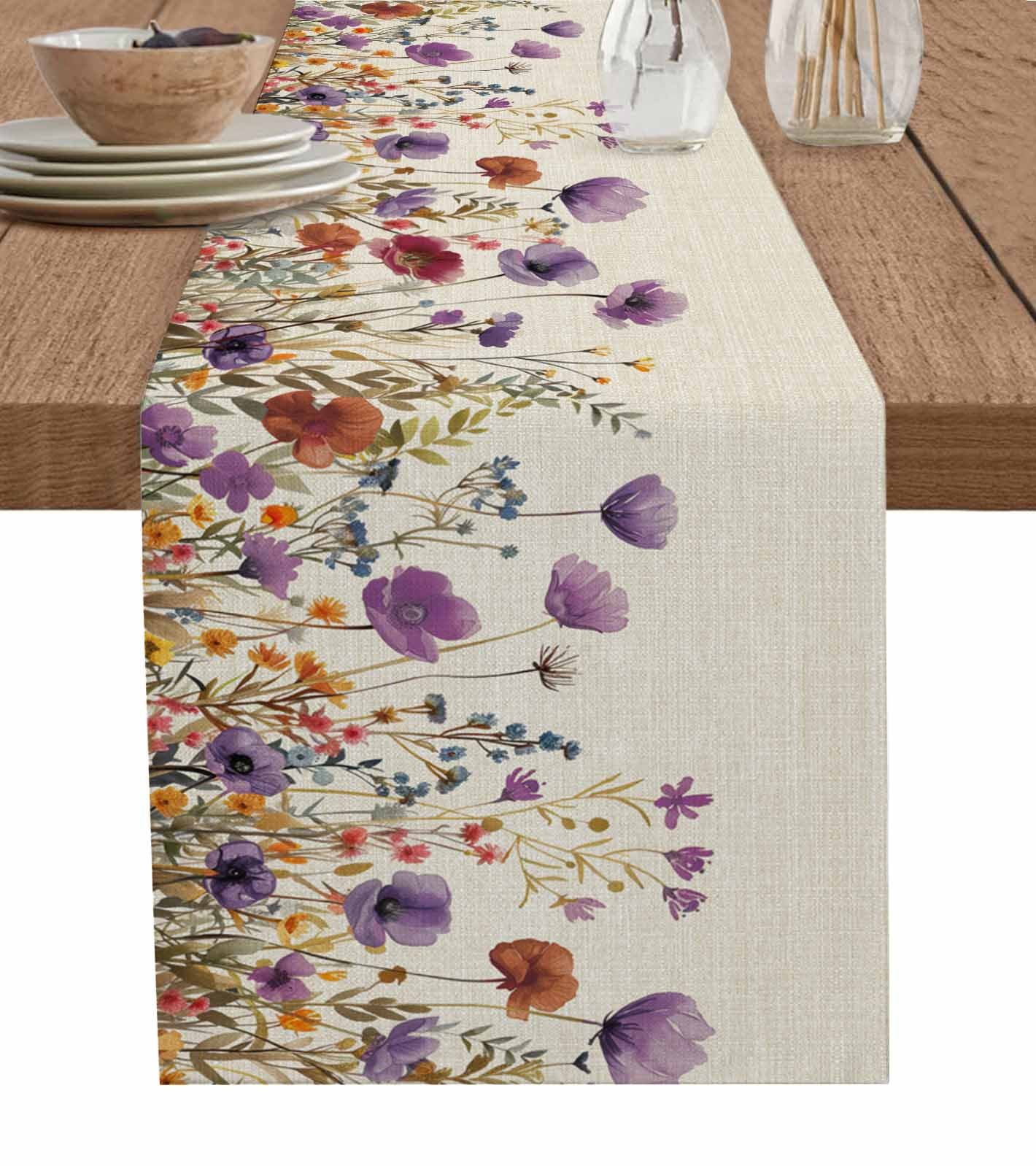 Spring Summer Flower Butterfly Table Runner ration Home r Dinner Table ...