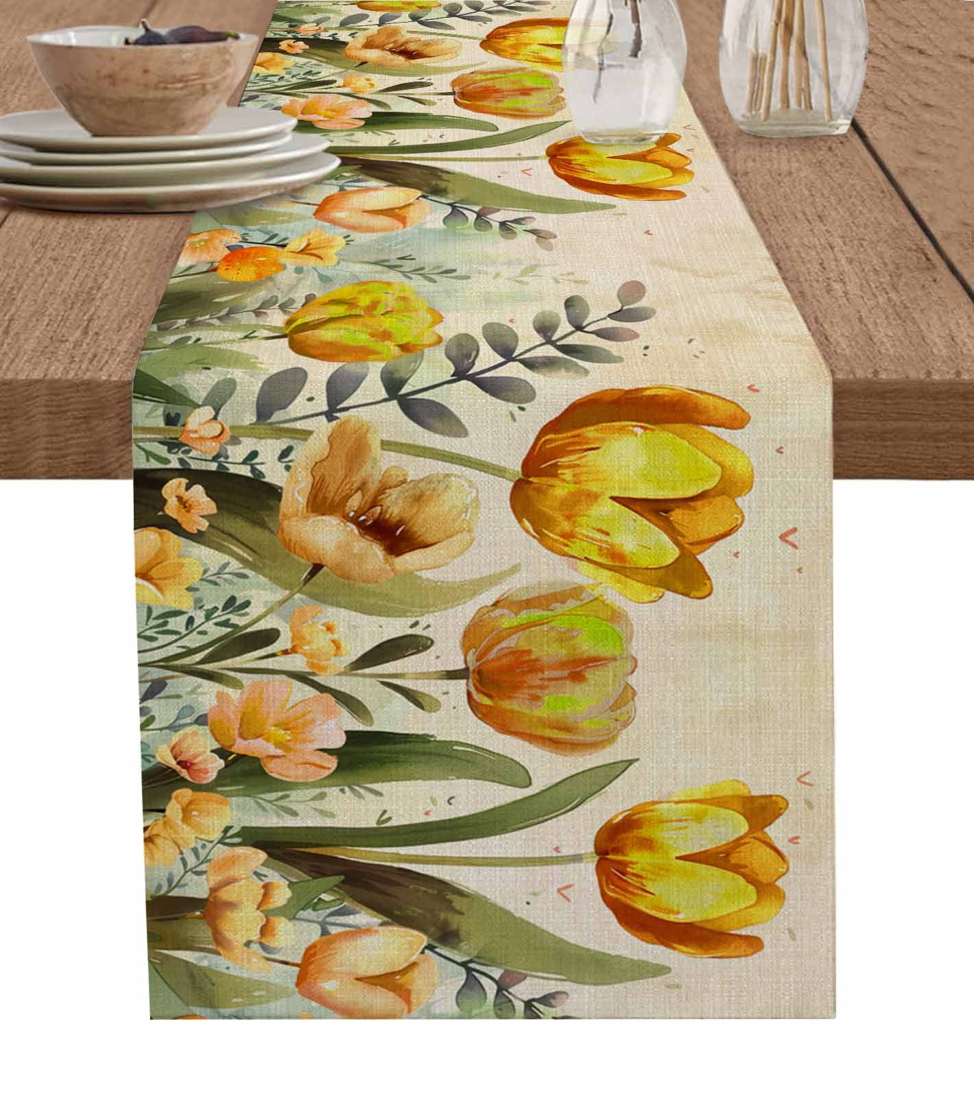 Spring Summer Flower Butterfly Table Runner ration Home r Dinner Table ...