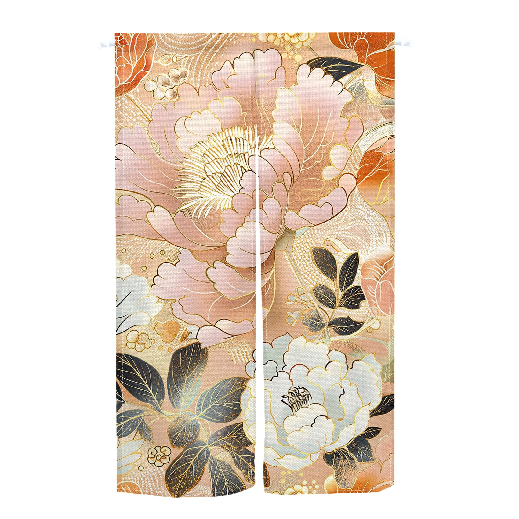 Spring Summer Flower Chinese Door Curtain Green Plant Leaf Curtain ...