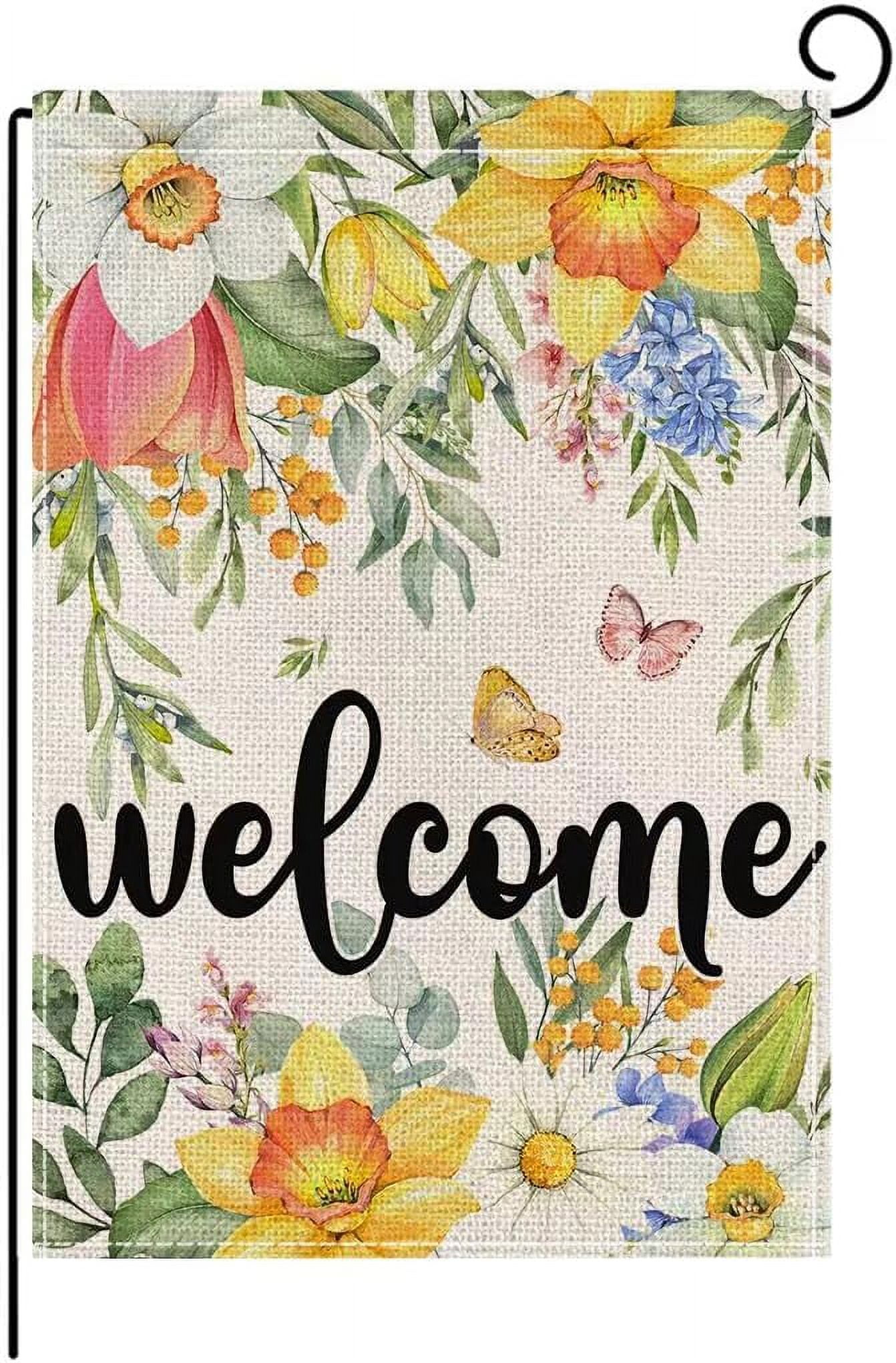 Spring Summer Flower Garden Flag 12x28 inch Double Sided Vertical ...