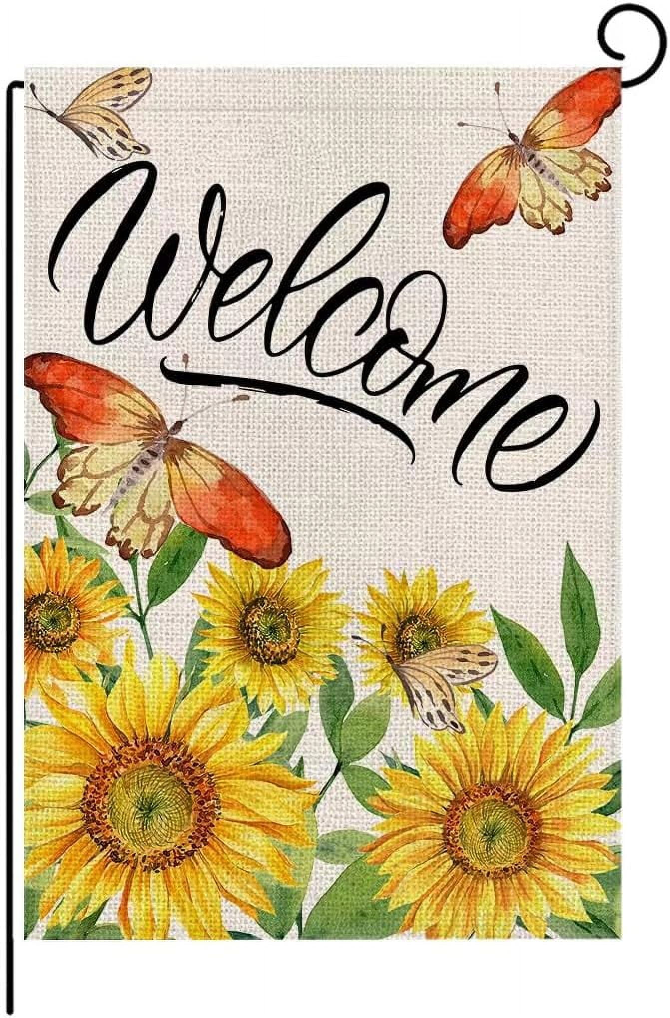 Spring Summer Flower Garden Flag Double Sided Vertical Welcome Garden ...