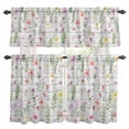 Spring Summer Flower Kitchen Curtains Set for Windows, Eucalyptus ...