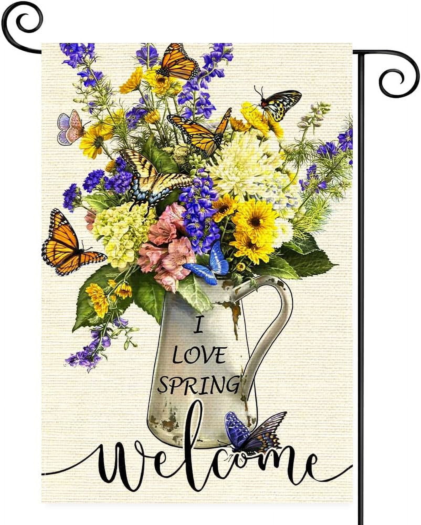 Spring Summer Flower Mini Garden Flag,Best Choice Double Sided Welcome ...