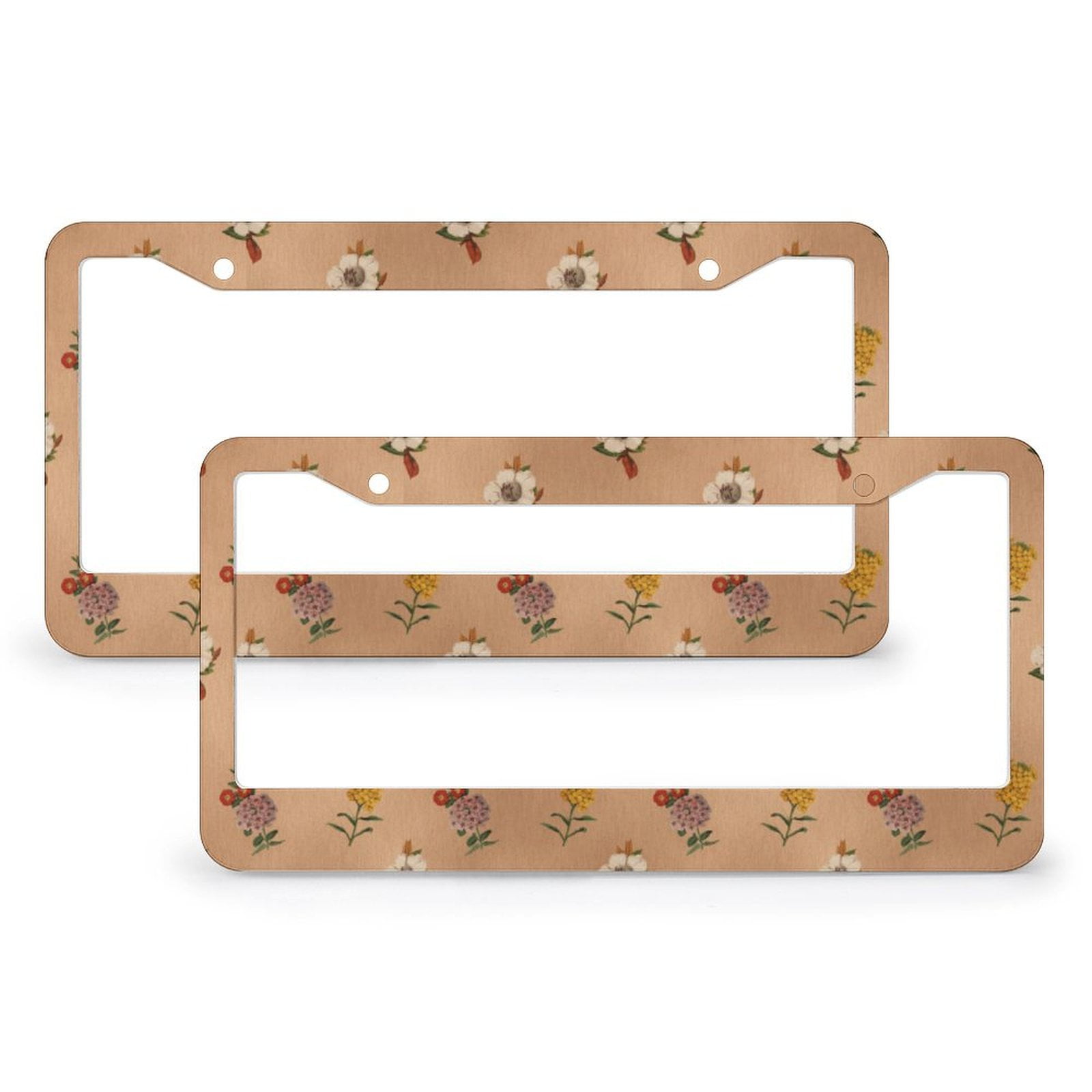 Spring Summer Flowers License Plate Cover 2 Pieces Floral Flowers ...
