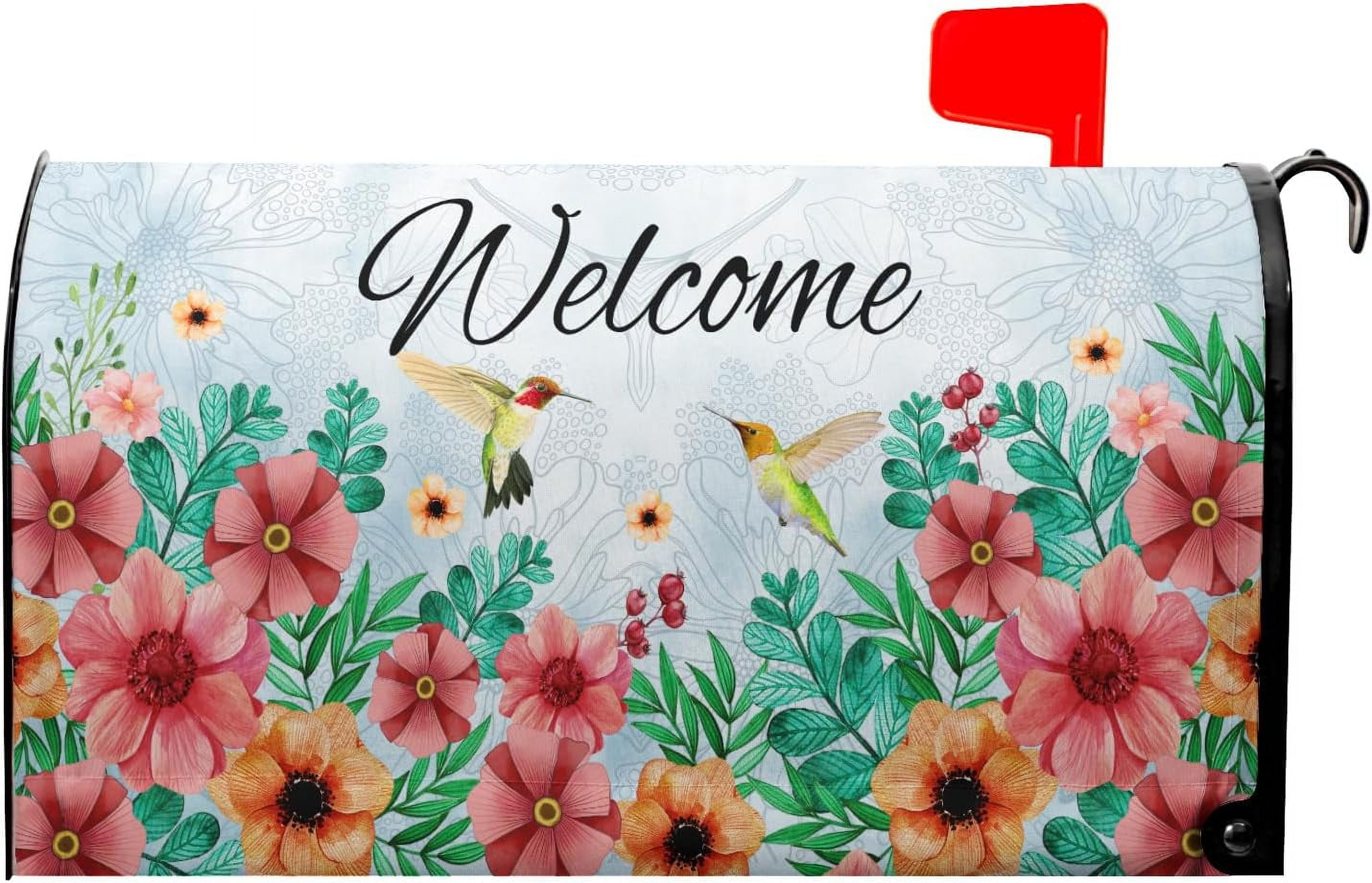 Spring Summer Flowers Mailbox Cover Magnetic Standard Size 21" x 18 ...