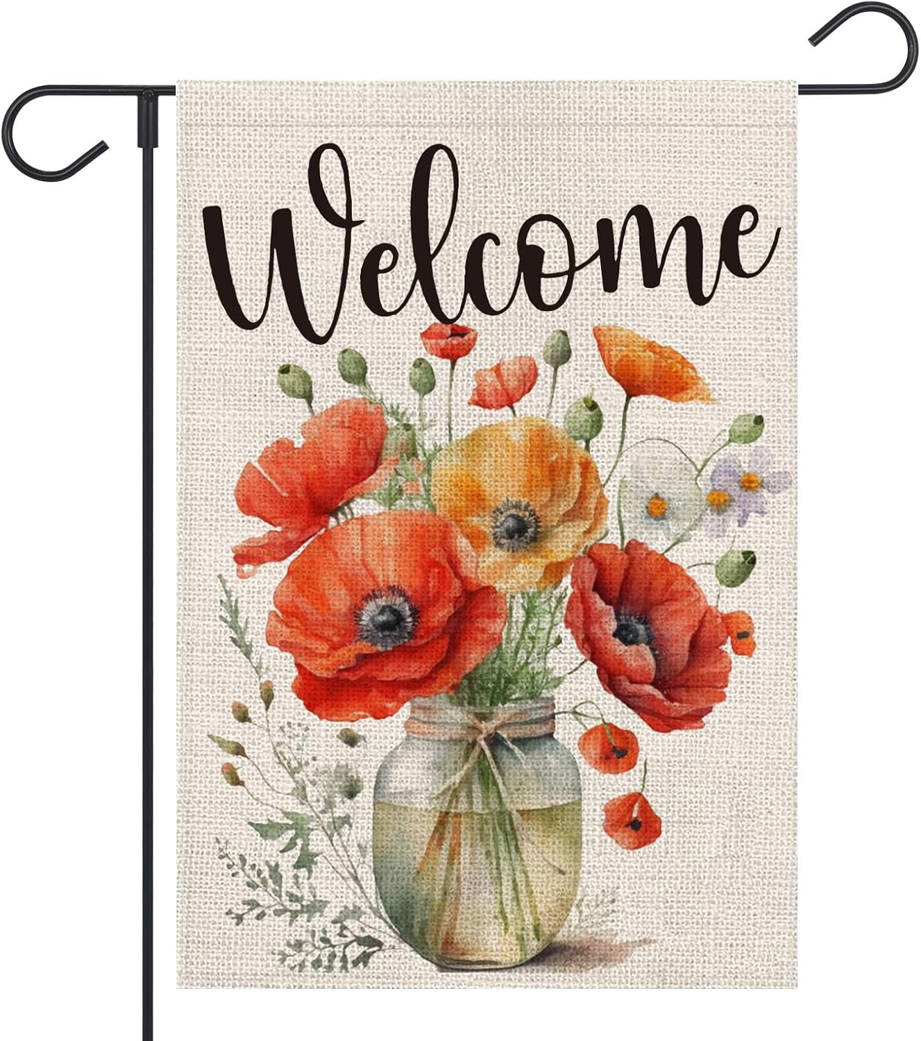 Spring Summer Garden Flag 12.5x18 Inch Double Sided Outside Mason Jar ...