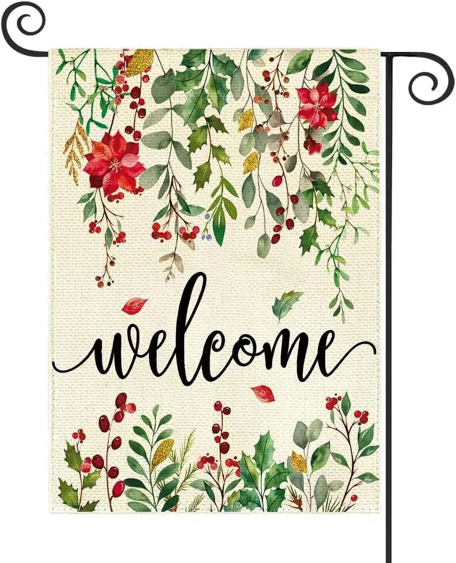 Spring Summer Garden Flag 12x18h Watercolor Floral Welcome Vertical ...