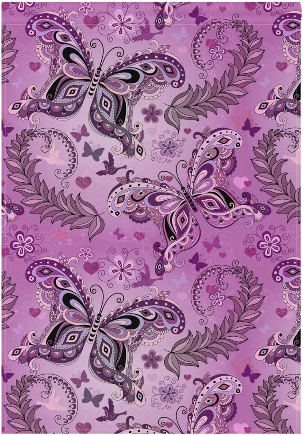 Spring Summer Garden Flag Double Sided Pastel Pink Vintage Butterflies ...