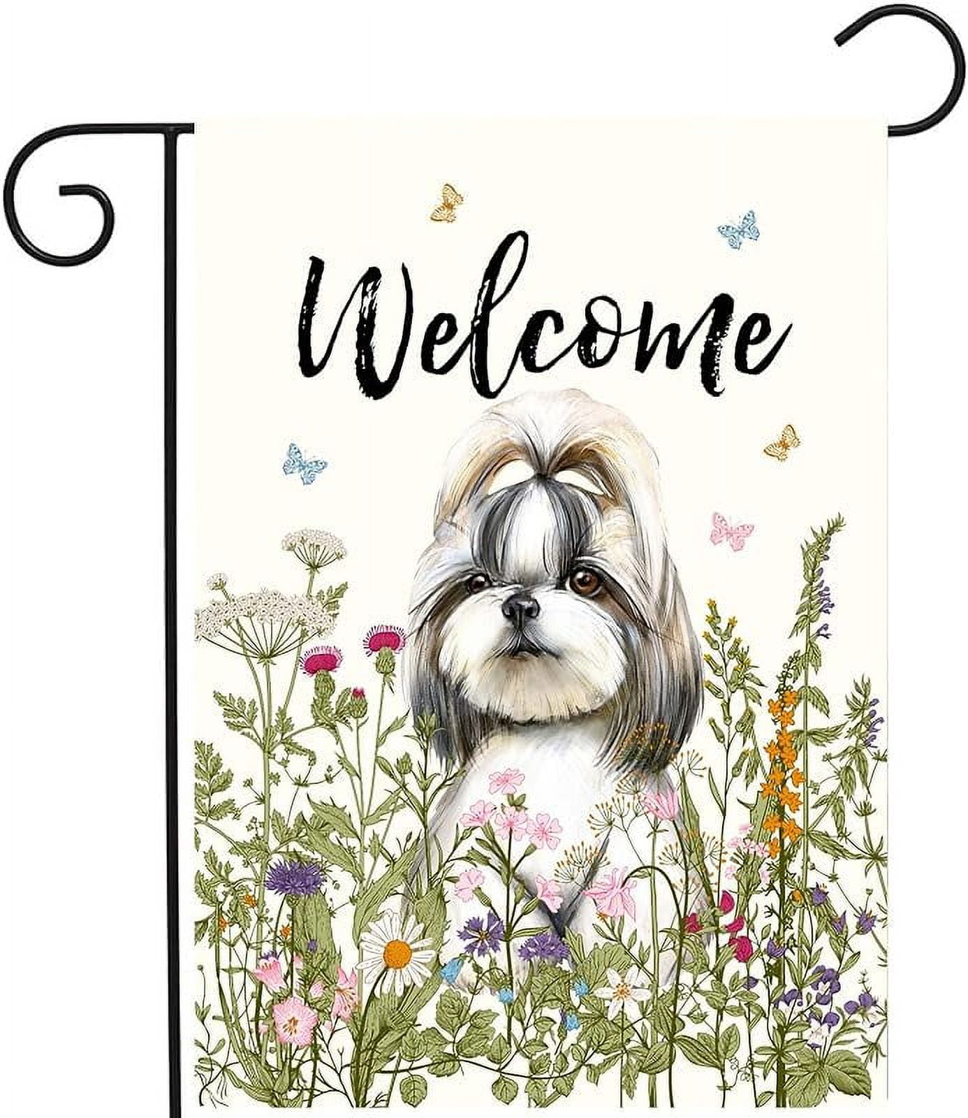 Spring Summer Garden Flag Floral Black Lab Yard Flag Flower Labrador ...