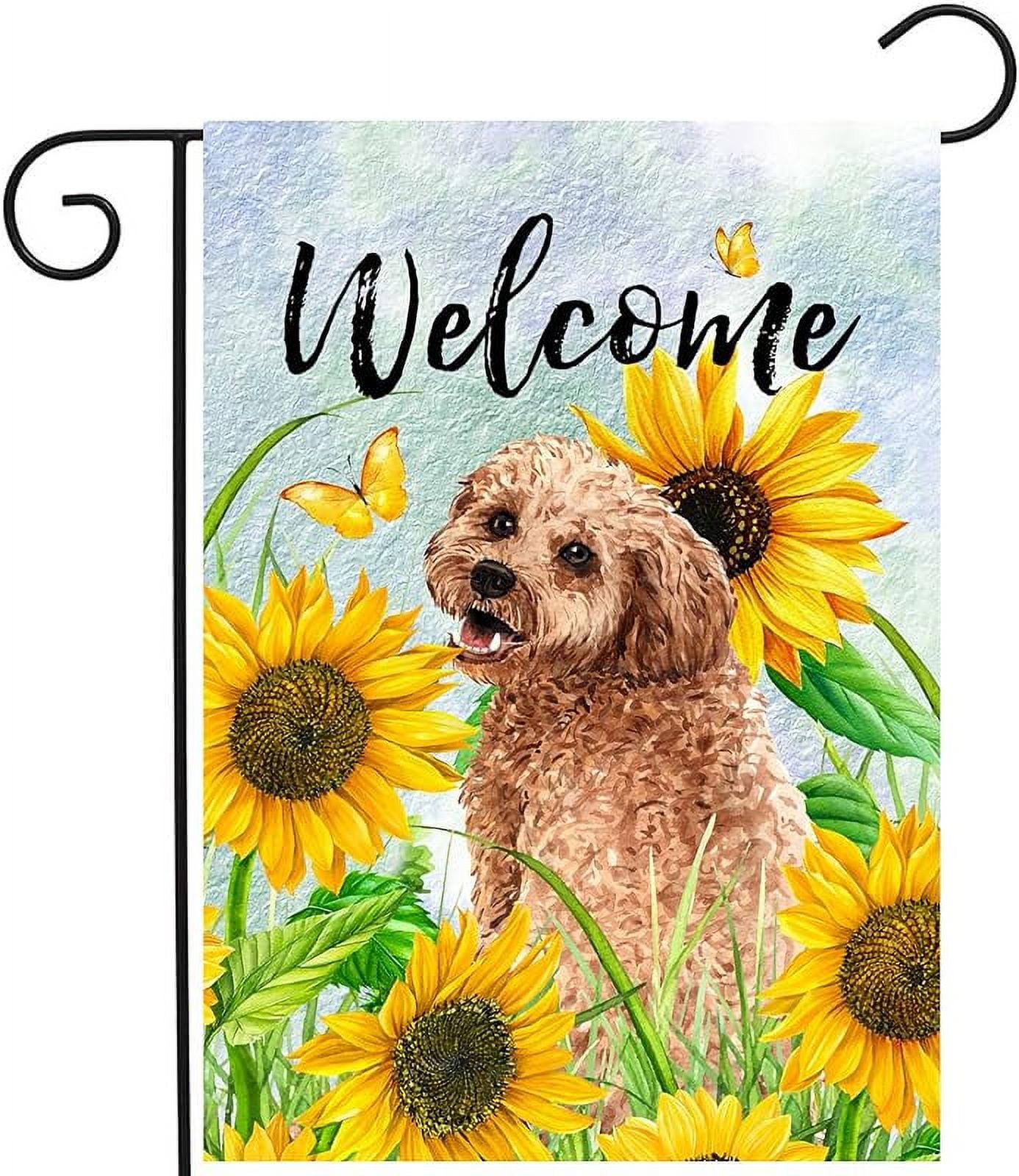 Spring Summer Garden Flag Floral Black Lab Yard Flag Flower Labrador ...