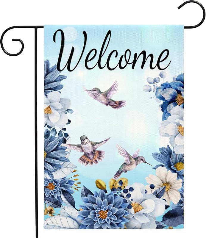 Spring Summer Garden Flags for Outside,Farm Fresh Hummingbird Garden ...