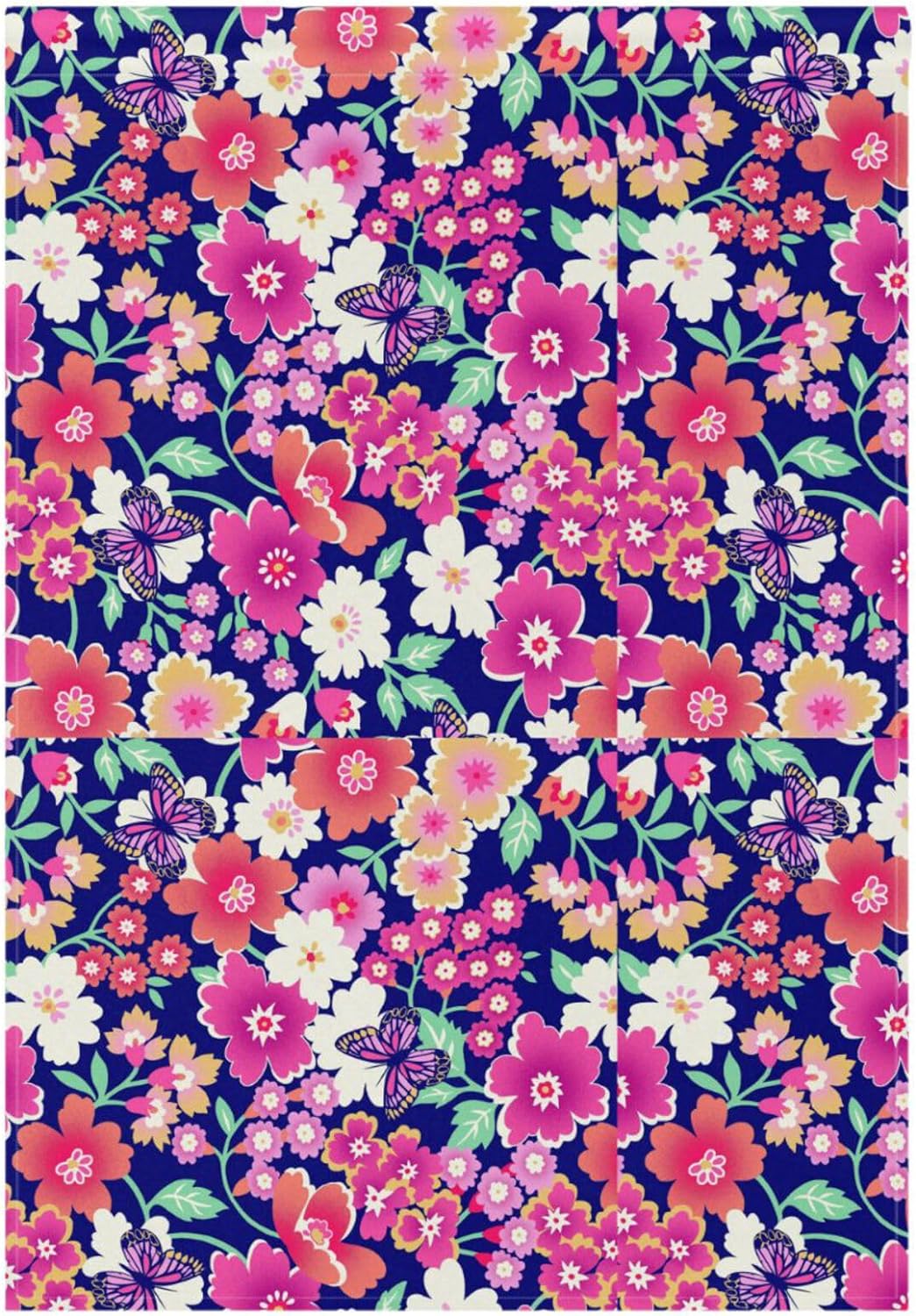 Spring Summer House Flag 28x40 Double Sided Bright Poppy Floral Garden ...