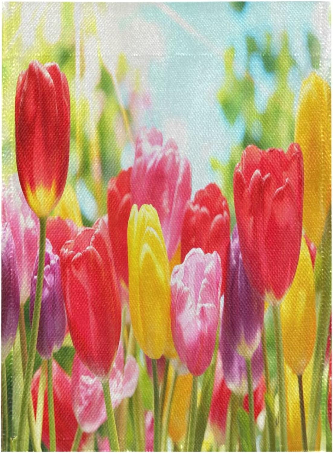 Spring Summer House Flag 28x40 Double Sided Burlap Nature Colorful ...