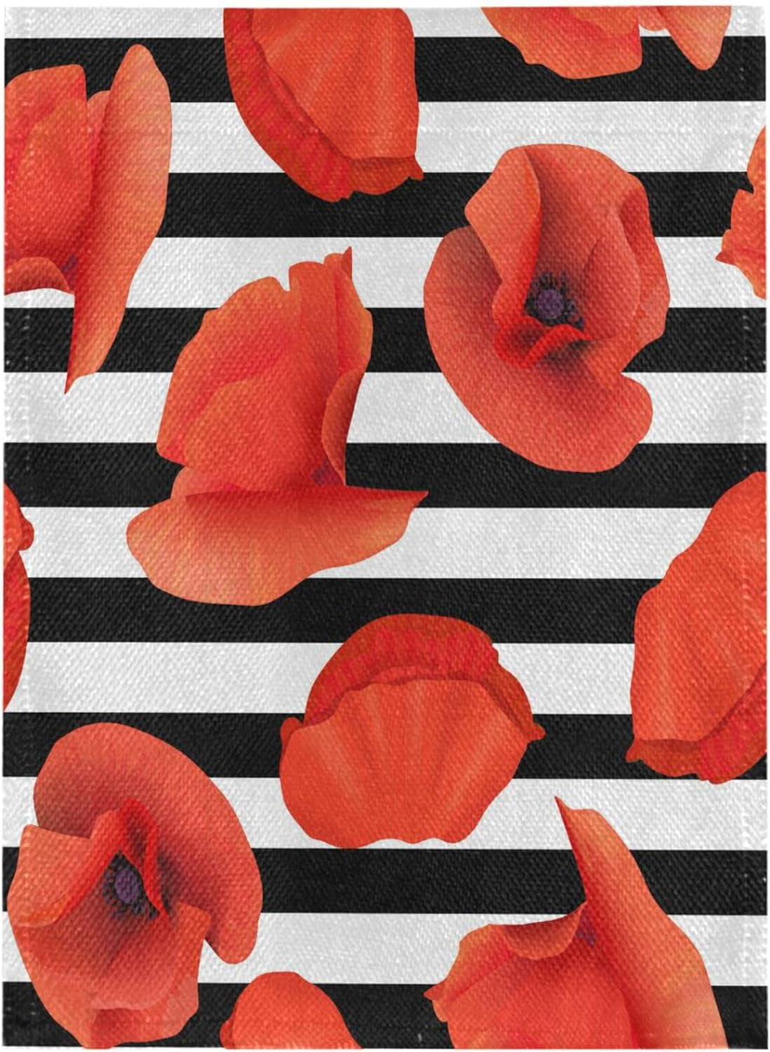 Spring Summer House Flag 28x40 Double Sided Burlap Poppy Red Flowers ...