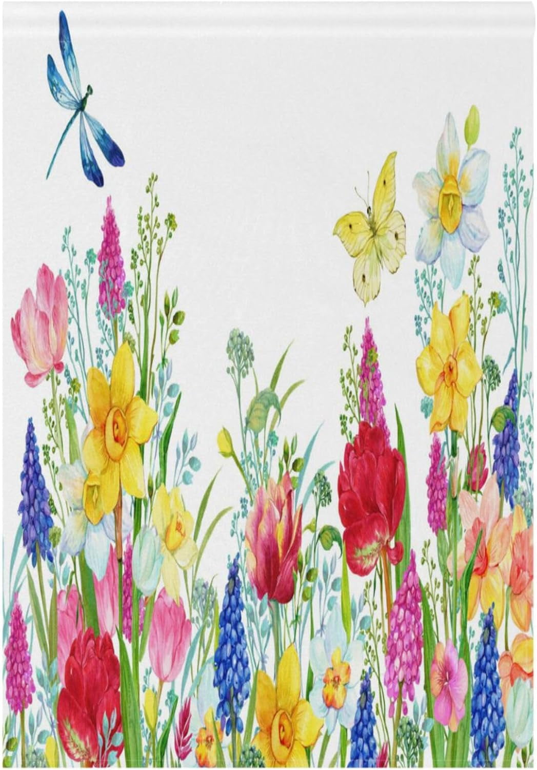 Spring Summer House Flag 28x40 Double Sided Daffodils Tulips and ...