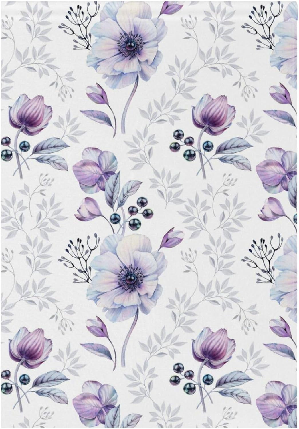 Spring Summer House Flag 28x40 Double Sided Watercolor Anemones Floral ...