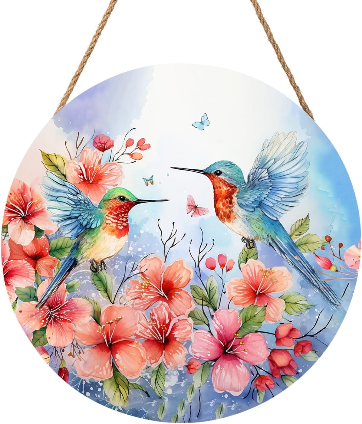 Spring Summer Hummingbird Birds Front Door Sign Farmhouse Spring ...