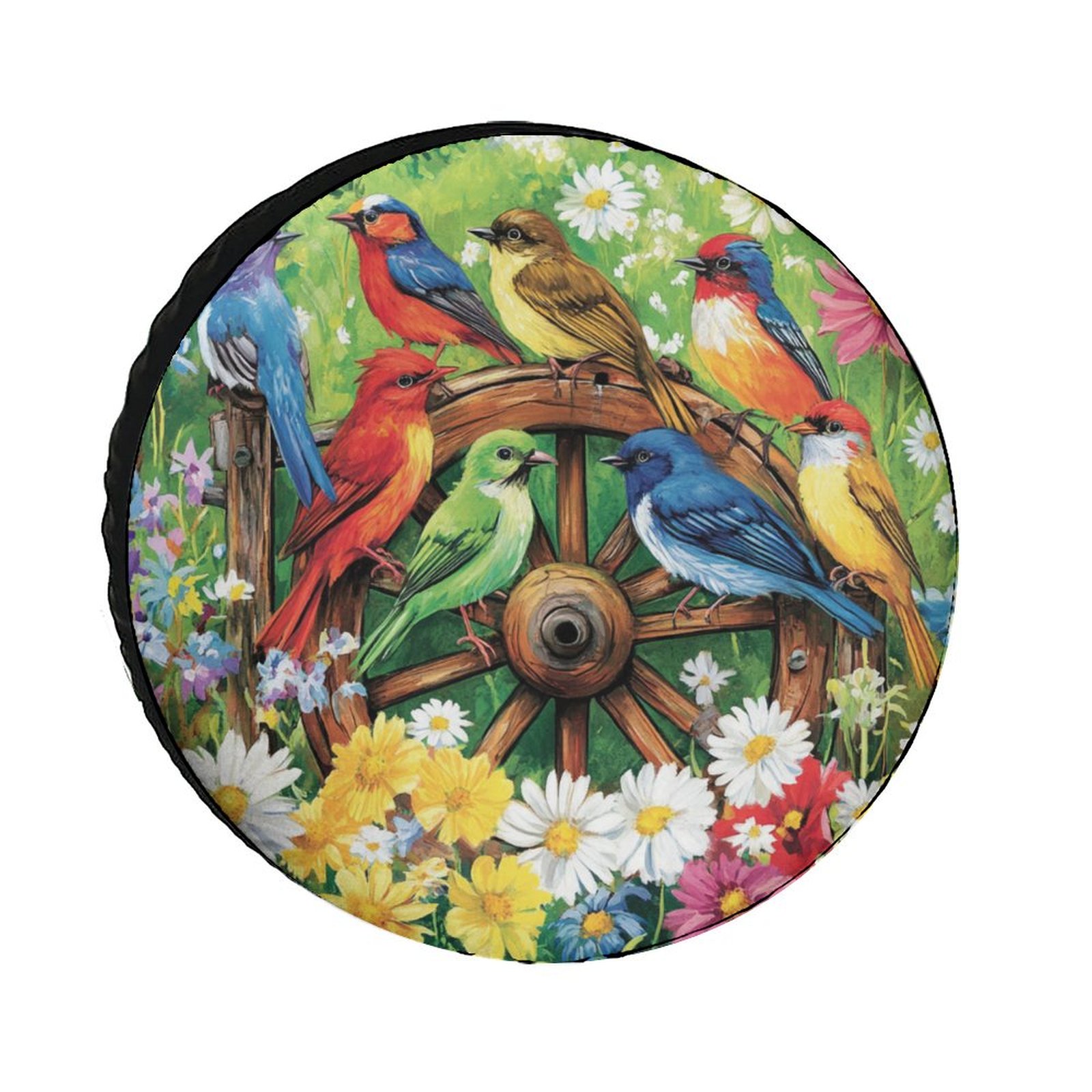Spring Summer Hummingbird Floral Birds Camping Spare Tire Cover Summer ...