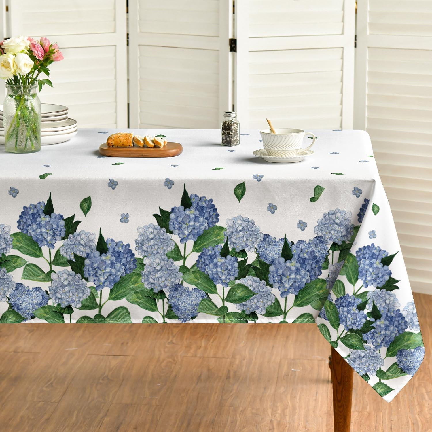 Spring Summer Hydrangea Blooming Tablecloth - 60x84" Rectangular ...