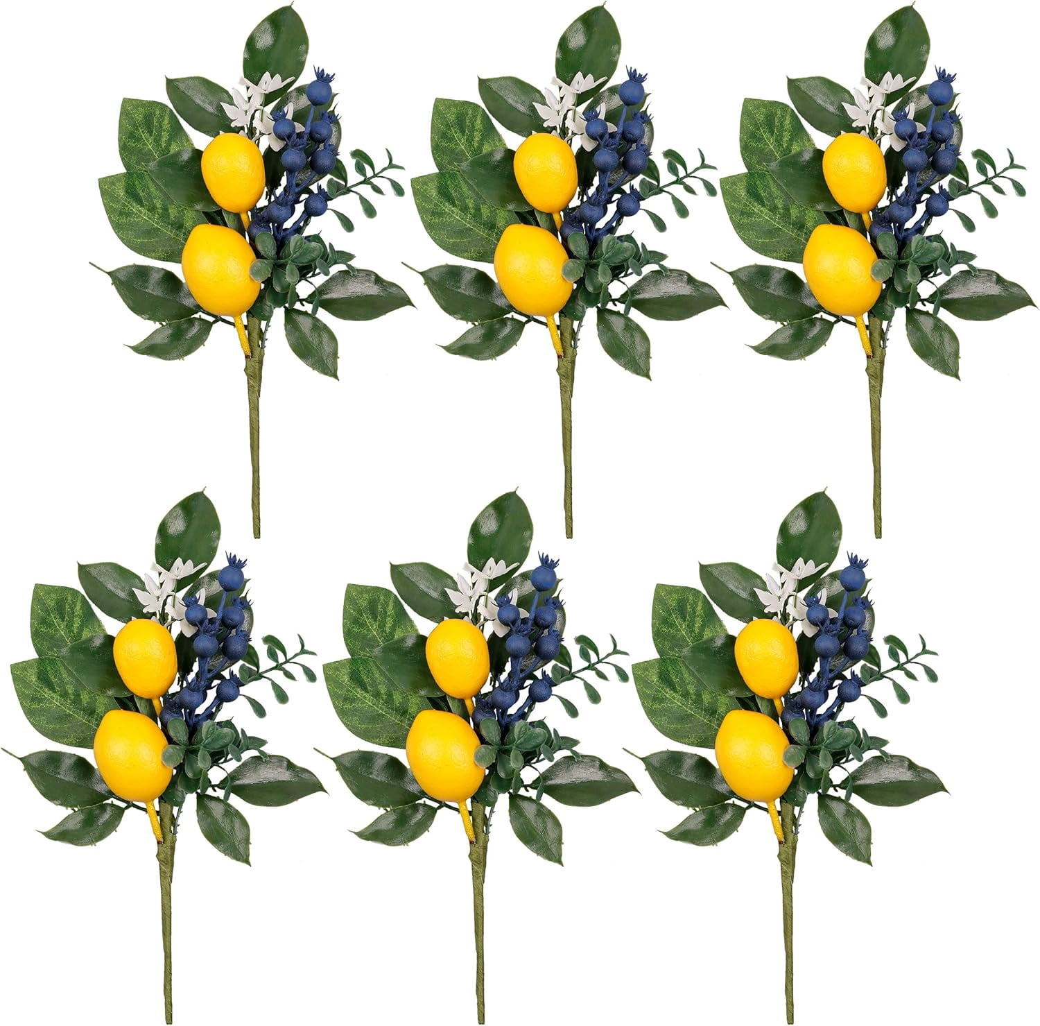 Spring Summer Lemon Blueberry Eucalyptus Leaf Ornament, Artificial ...