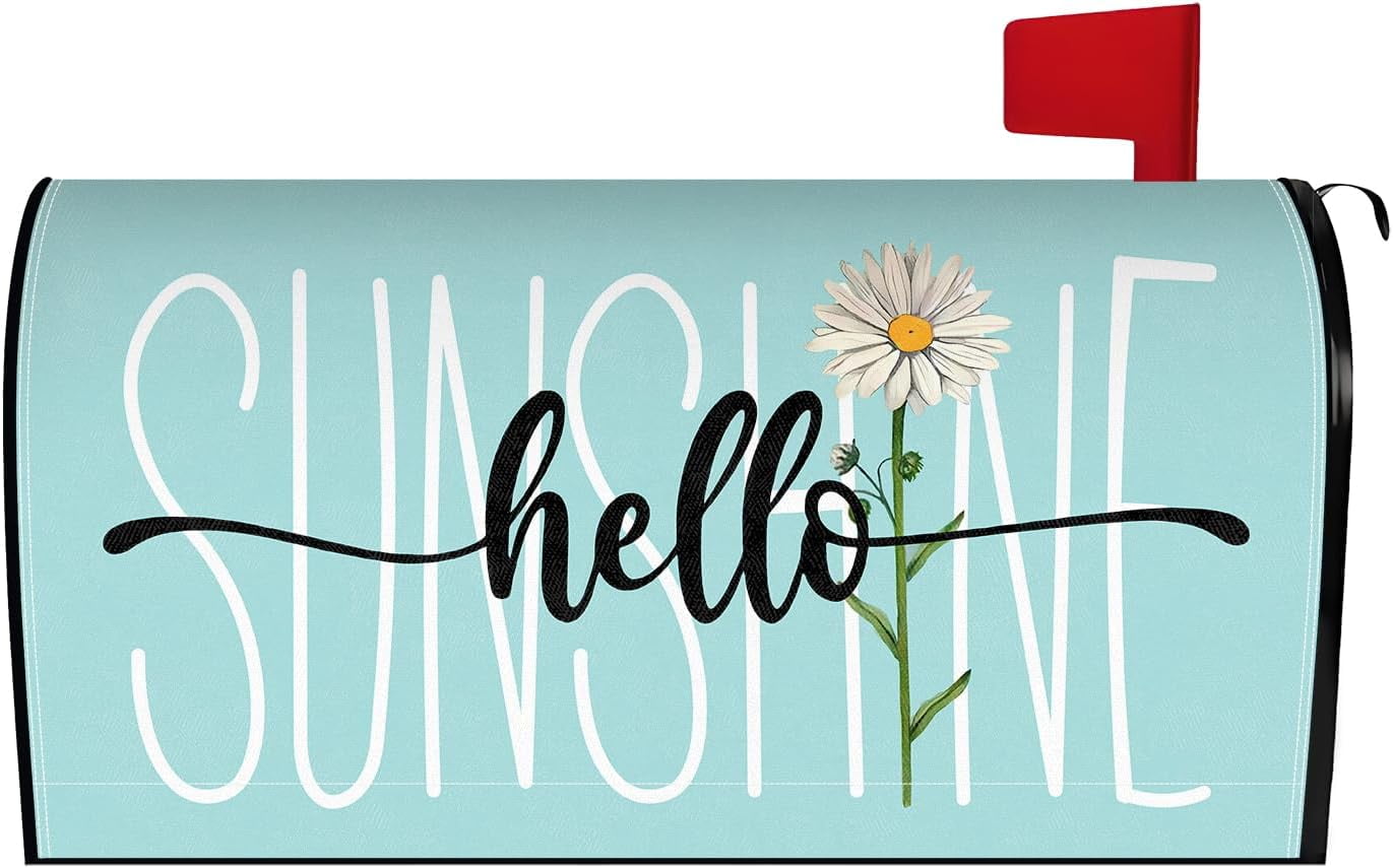 Spring Summer Mailbox Cover "Hello Sunshine" Daisy Design Post Letter ...