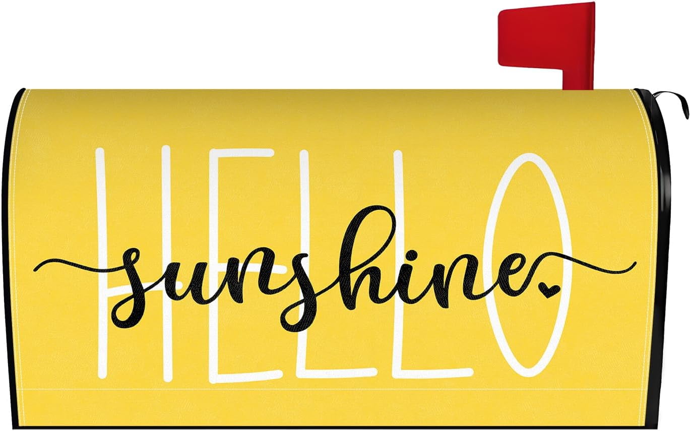Spring Summer Mailbox Cover "Hello Sunshine" Yellow Design Post Letter ...
