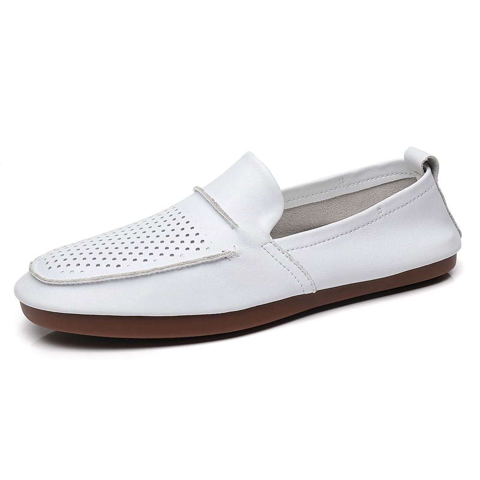 Spring Summer Men's Casual Loafers Slip On Leather Shoes Breathable ...