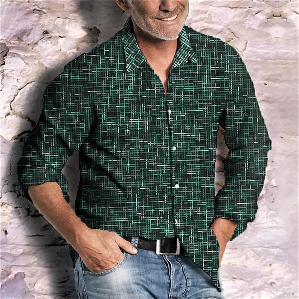 Spring/Summer Men's Checkered Line Blue Grey Coffee Casual Outdoor ...