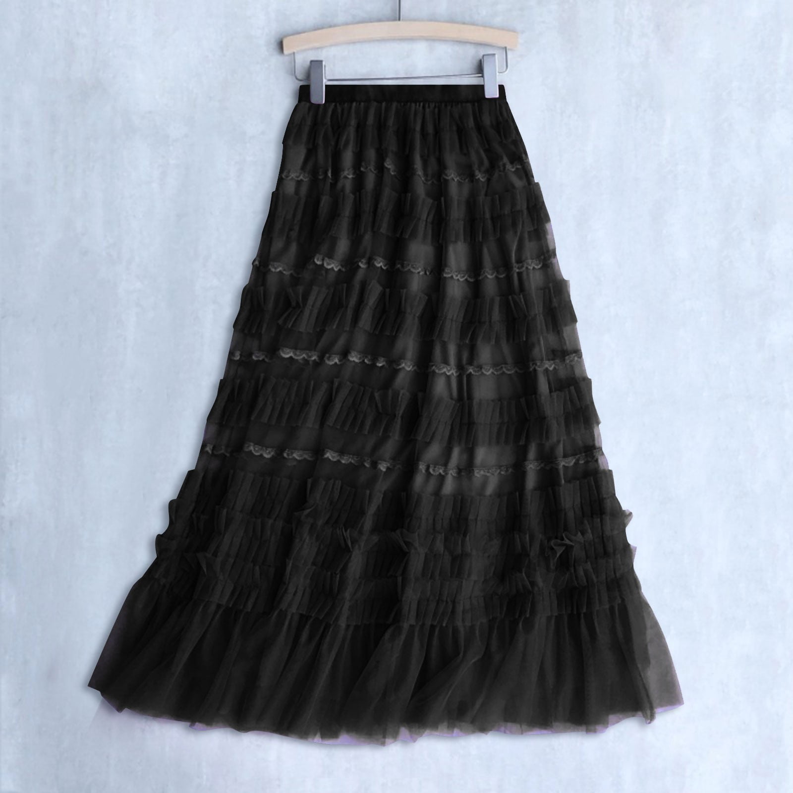 Spring And Summer Mesh Skirt New Skirt Women's High Waist Solid Color ...
