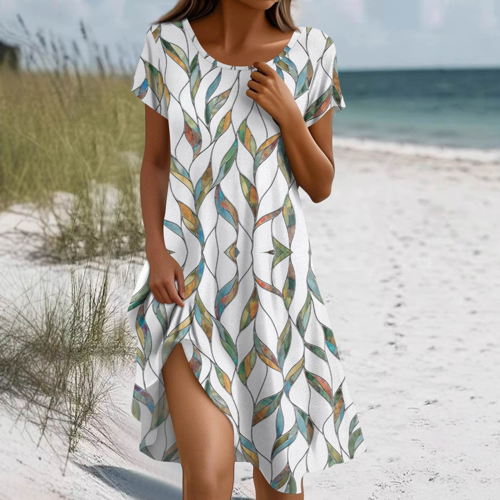 Spring Summer Midi Dresses for Women 2026 Elegant Classy Wedding Guest ...