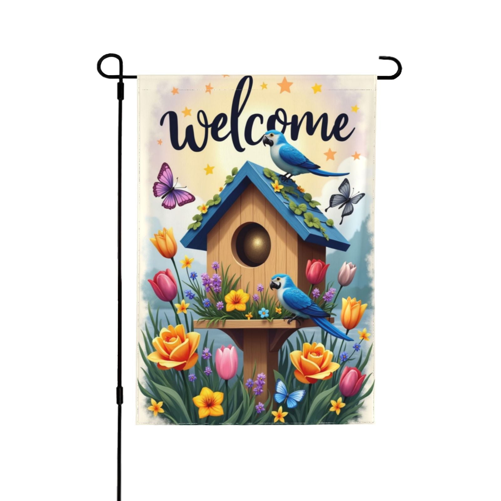 Spring Summer Parrot Garden Flag Welcome For Outside A Colorful ...