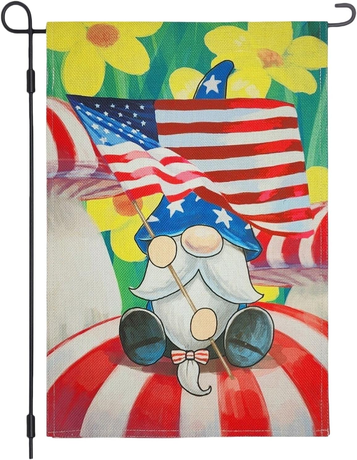 Spring Summer Patriotic Welcome Gnomes Garden Flag, Double Sided Small ...