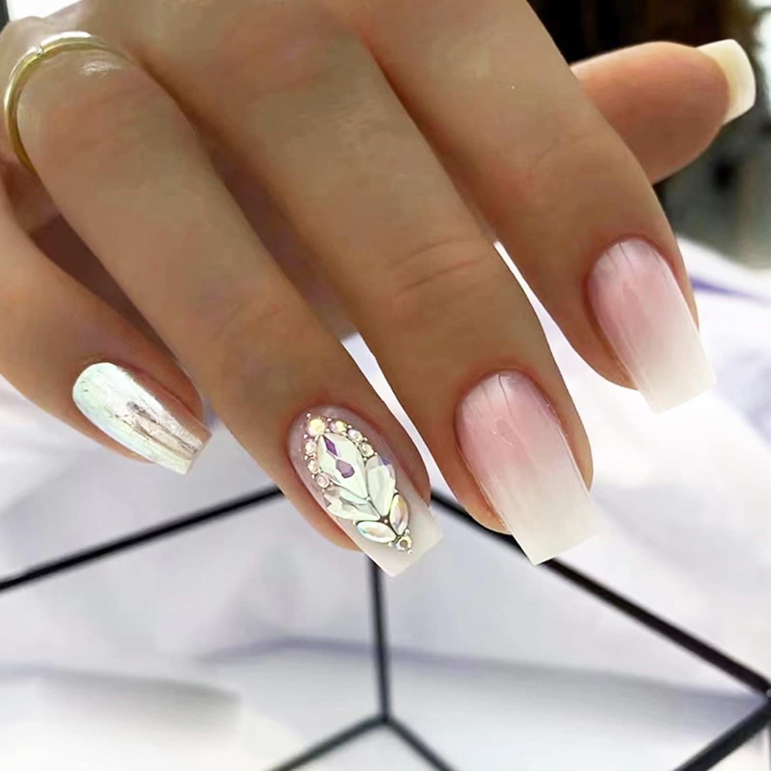 Spring Summer Pink Gradient Press on Nails - Medium Ballet Stack ...