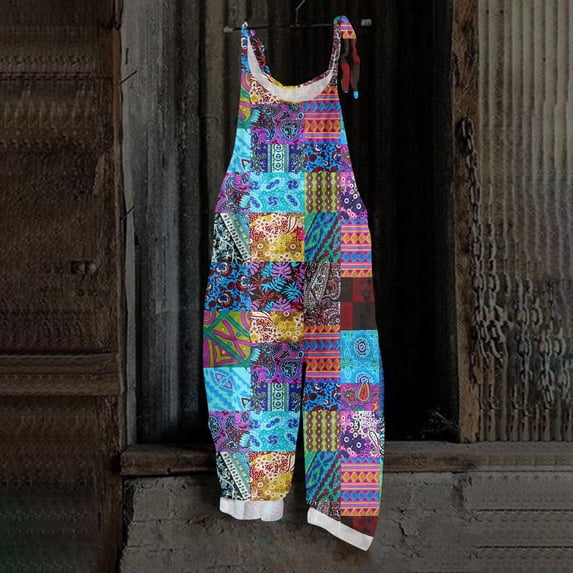 Spring Summer Plus Size Boho Overalls for Women 2026 Hippie Cloth ...