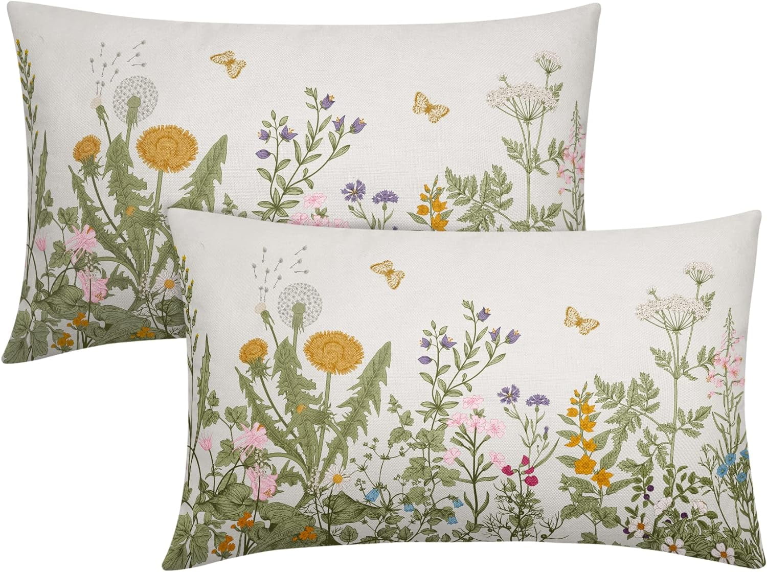 Spring Summer Rectangular Pillow Covers 12X20 Inch Sage Green Leaves ...