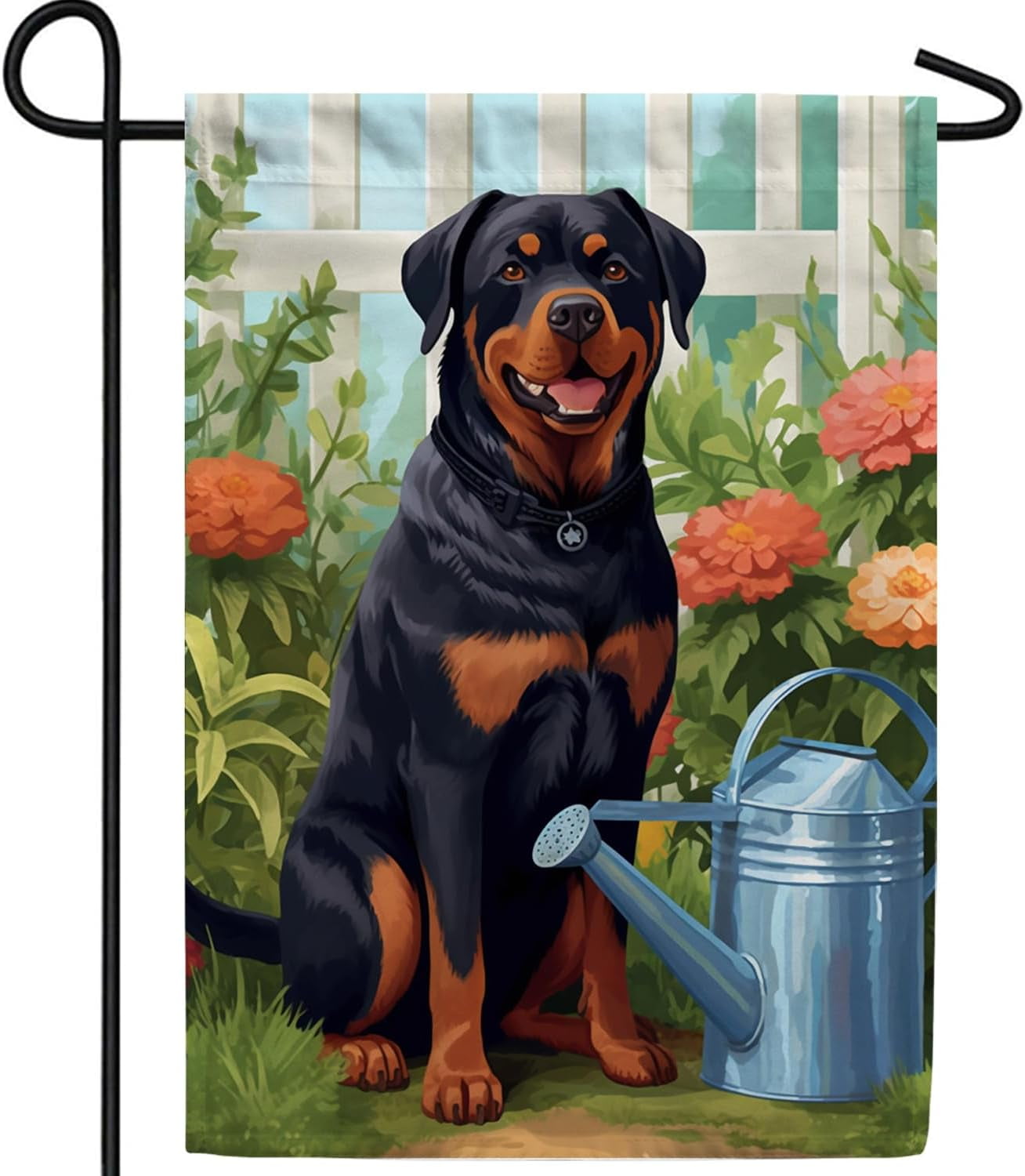 Spring Summer Rottweiler Dog Garden Flag Double Sided Rottweiler Puppy ...