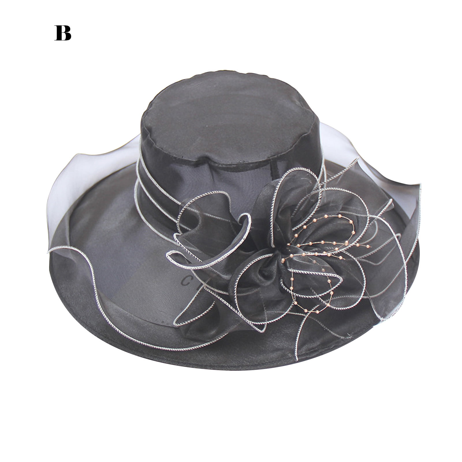 Spring Summer Saving Surpdew Flower Net Yarn Sun Hat Beach Sunscreen ...