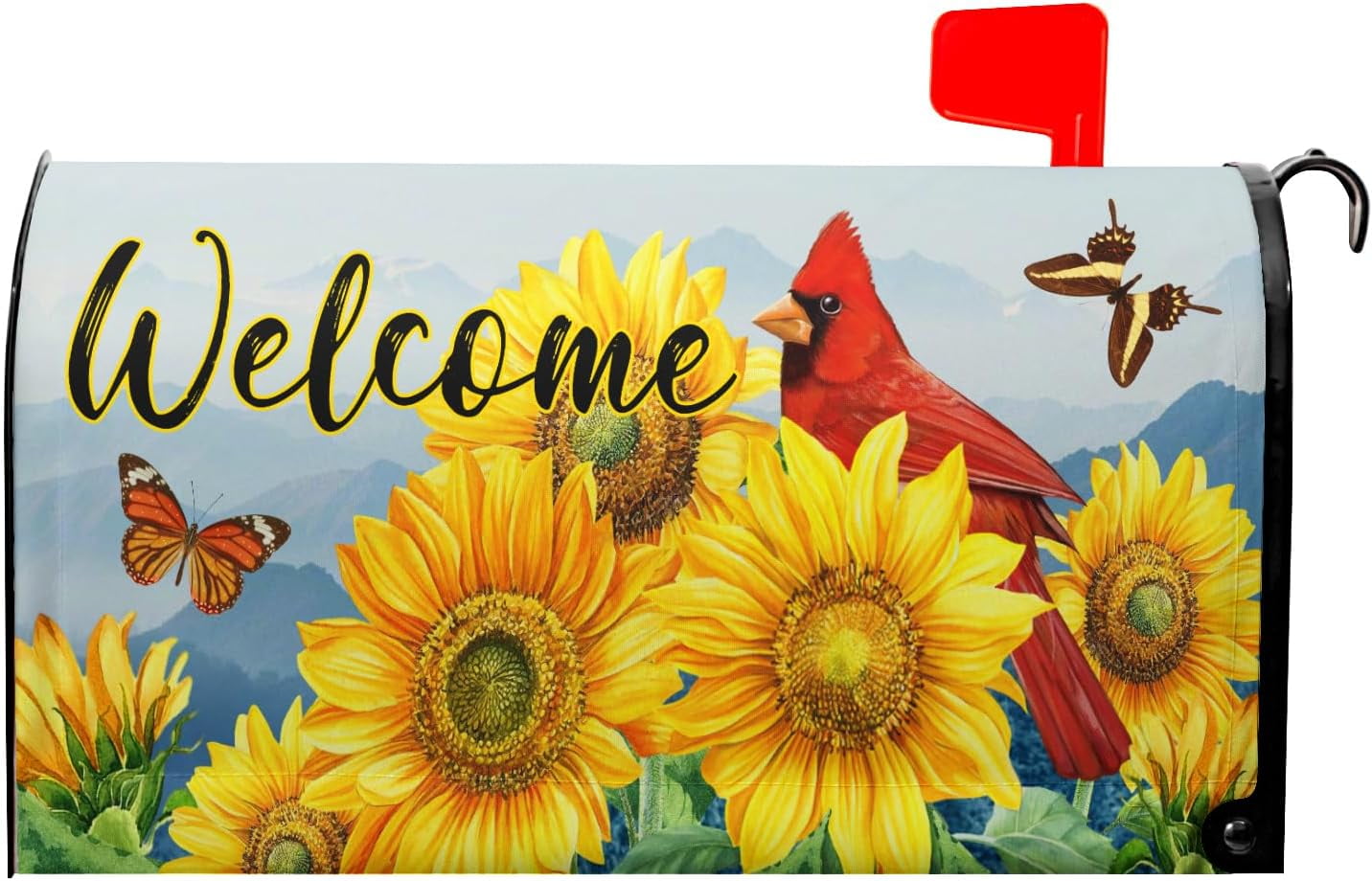Spring/Summer Sunflower Cardinal Bird Mailbox Covers Magnetic Welcome ...