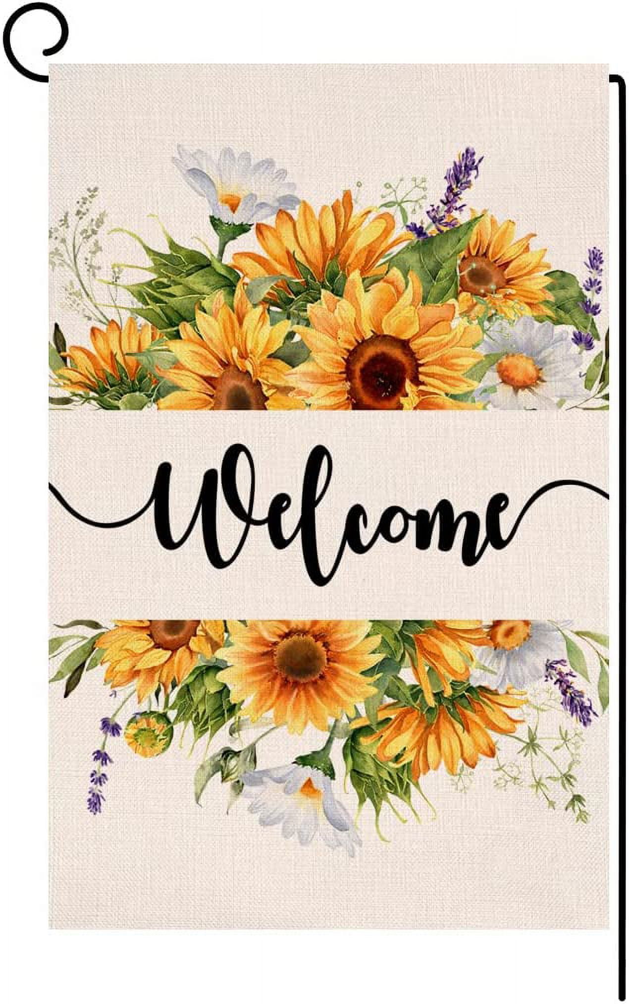 Spring Summer Sunflower Garden Flag 12x28 inch Vertical Double Sided ...