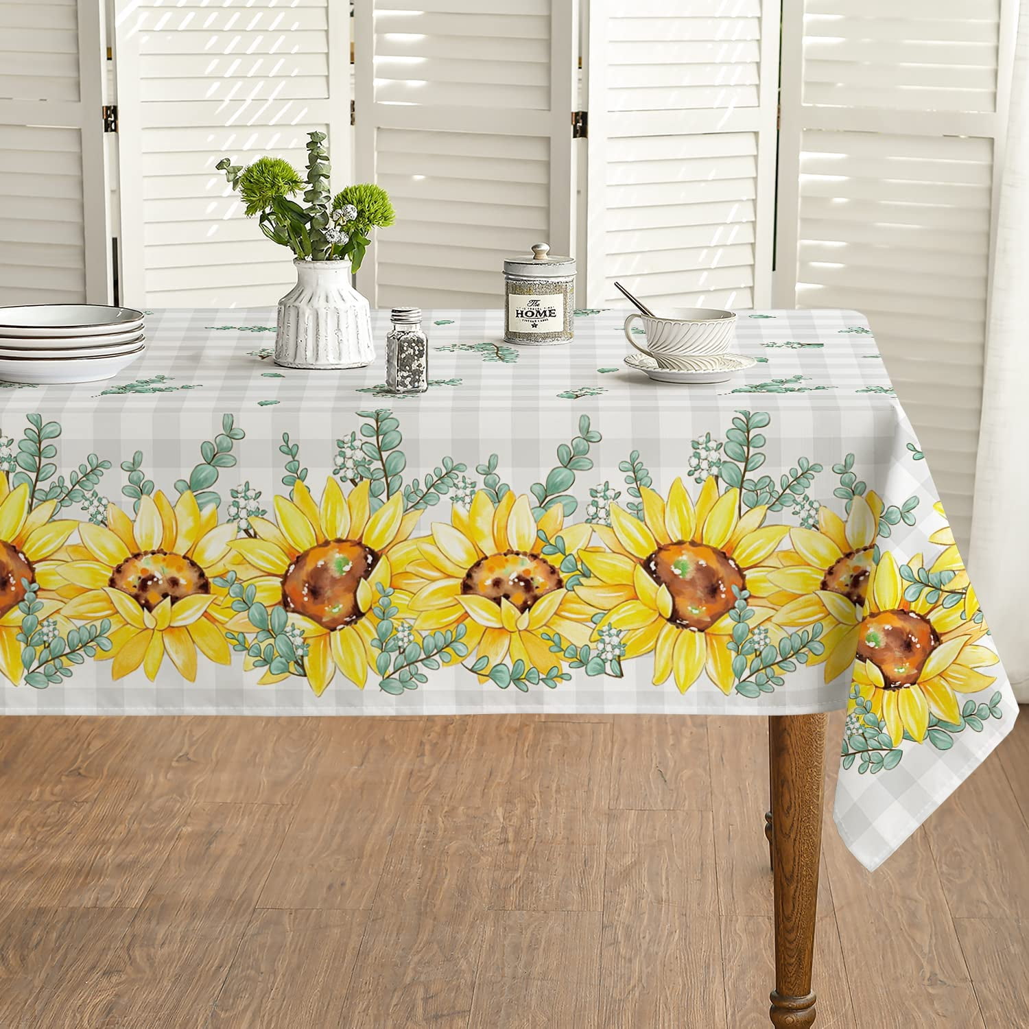 Spring Summer Tablecloth 60x120 Inch Rectangular, Buffalo Plaid ...