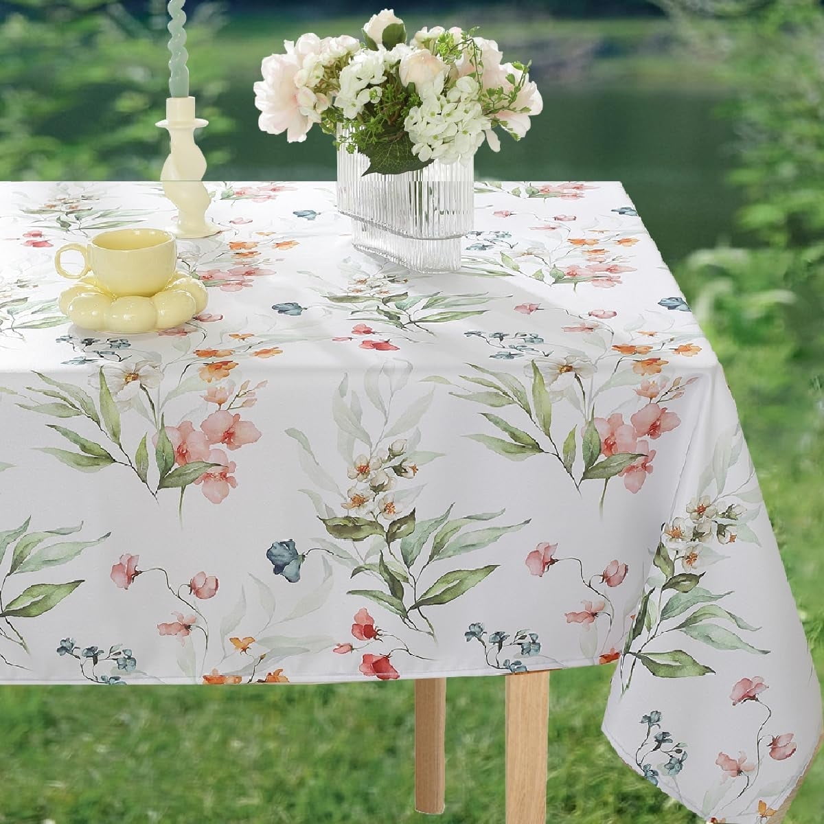 Spring Summer Tablecloths Rectangle 52x70 Inch, Spill Proof Watercolor ...
