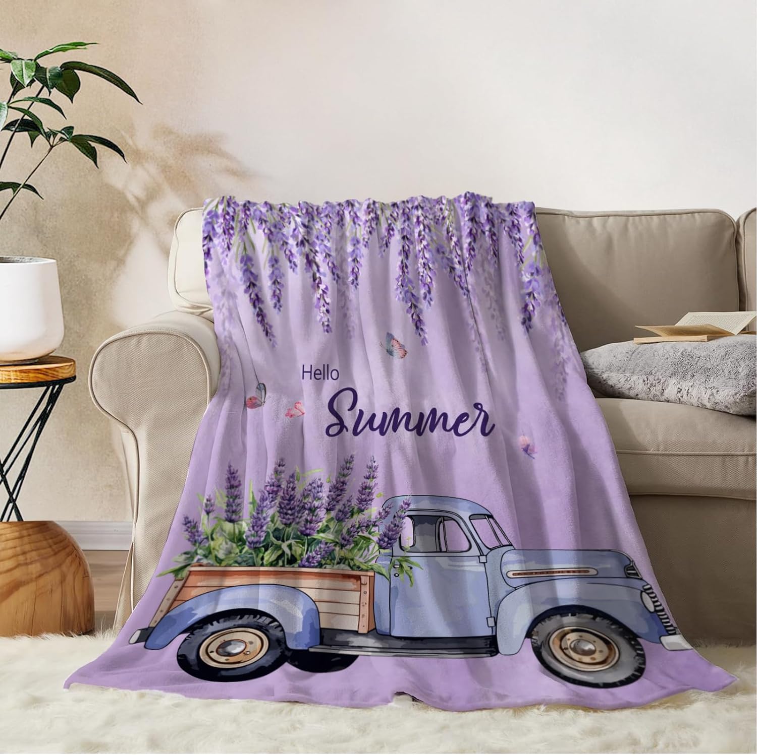 Spring Summer Throw Blanket Twin Size Farmhouse Summer Theme Blanket ...