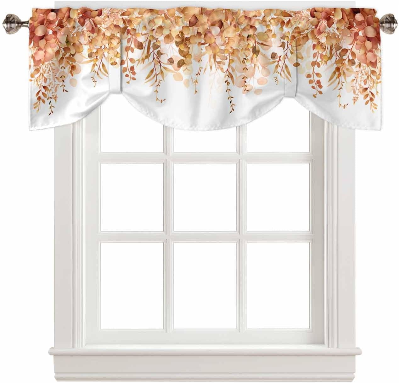 Spring Summer Tie Up Valances for Windows Watercolor Spring Plant ...