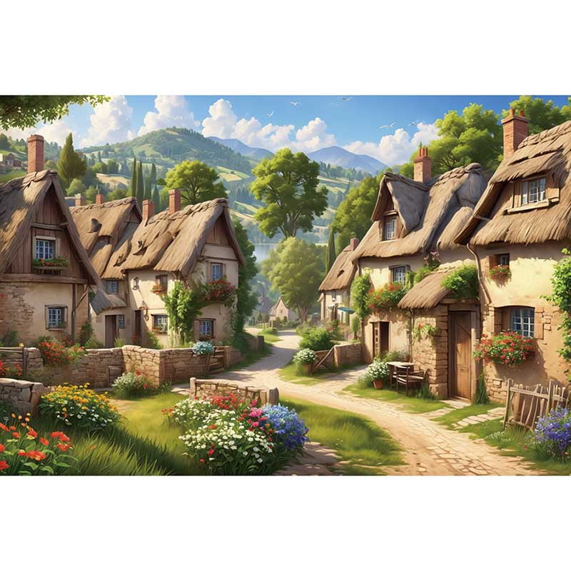 Spring Summer Village Home Backdrop Natural Rural Country Sce ...